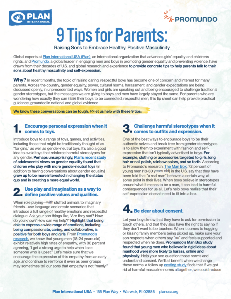 New Parental How-To Guide From Equimundo and Plan International ...